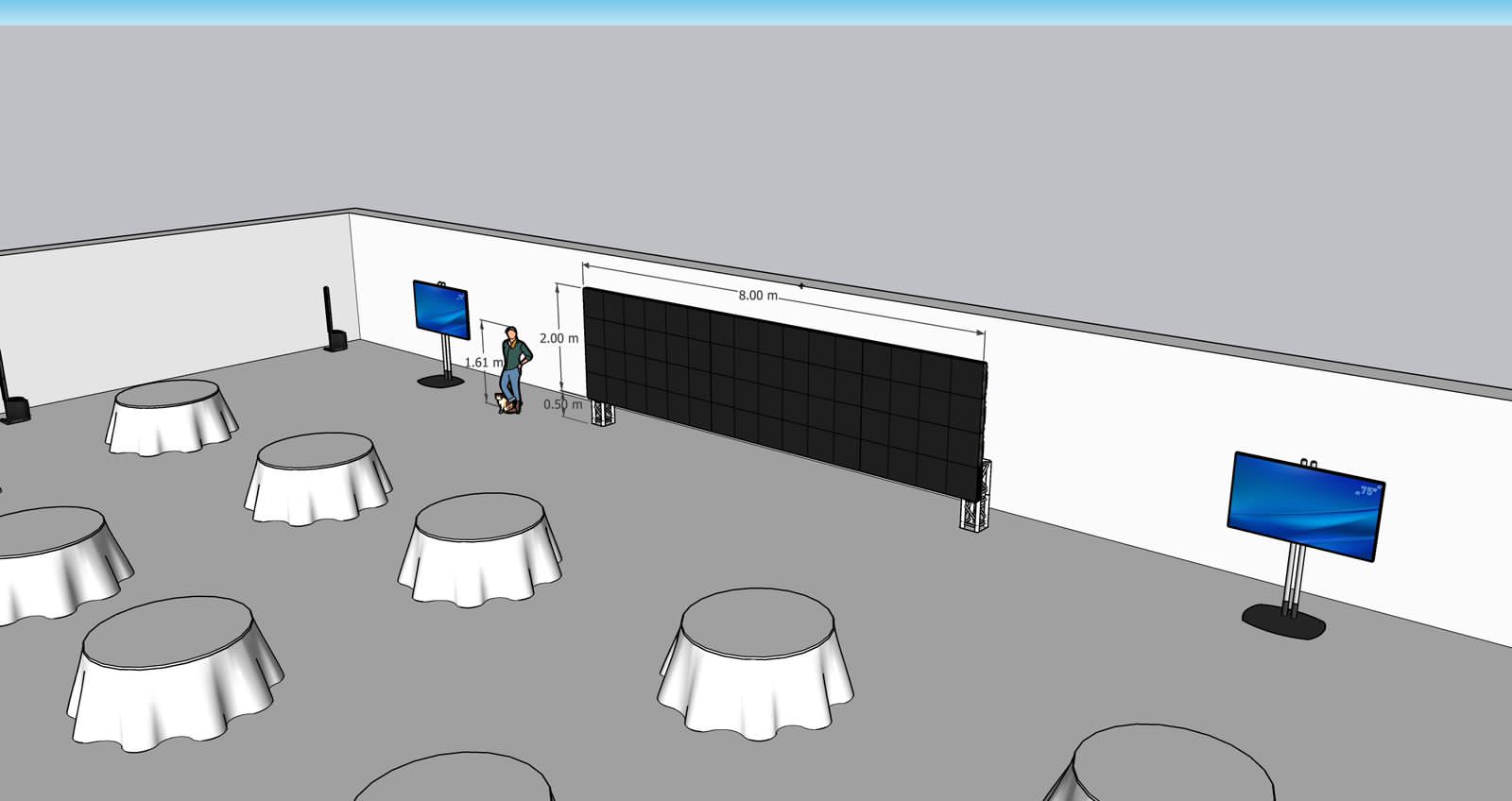 Render – Pantalla LED 8M x 2M – Audico Galería